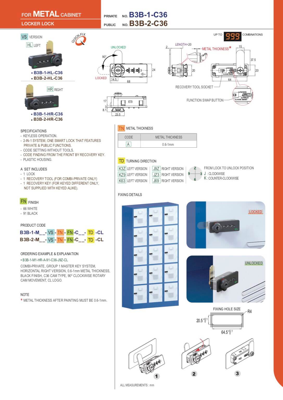 Private No.B3B-1, Public No.B3B-2 - Cyber Lock